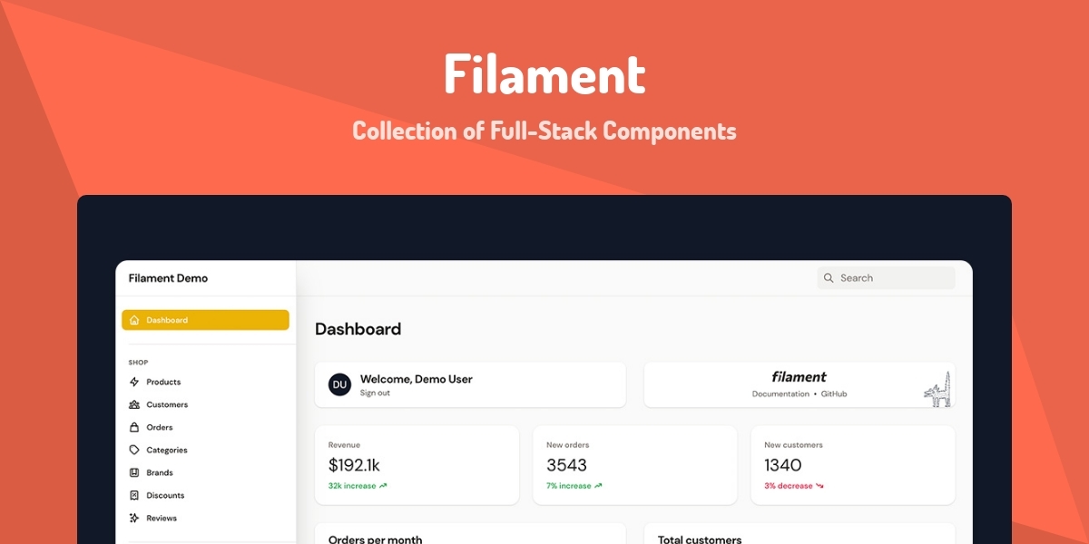 Filament Collection Of Full Stack Components Made With Laravel